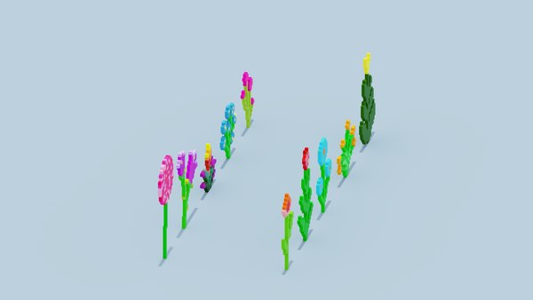 modelo 3d Minecraft Flowers - TurboSquid 2079847
