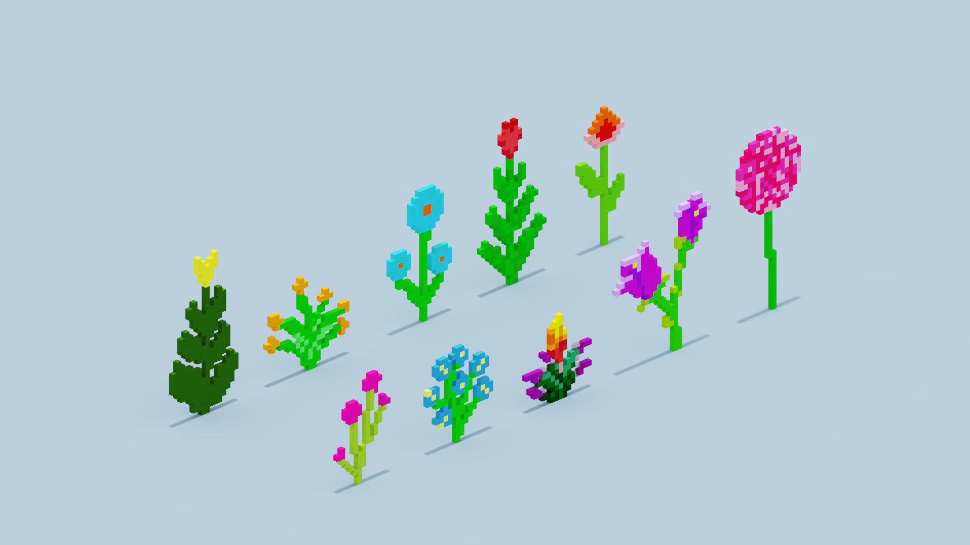 3D Minecraft Flowers - TurboSquid 2079847