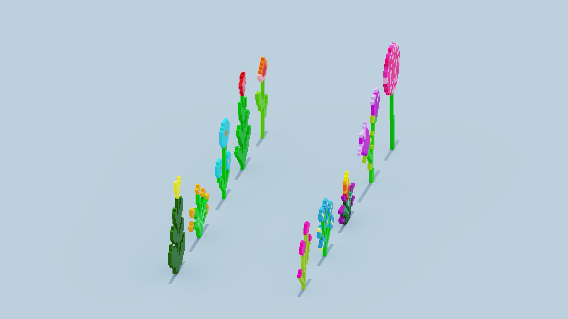 3D Minecraft Flowers - TurboSquid 2079847