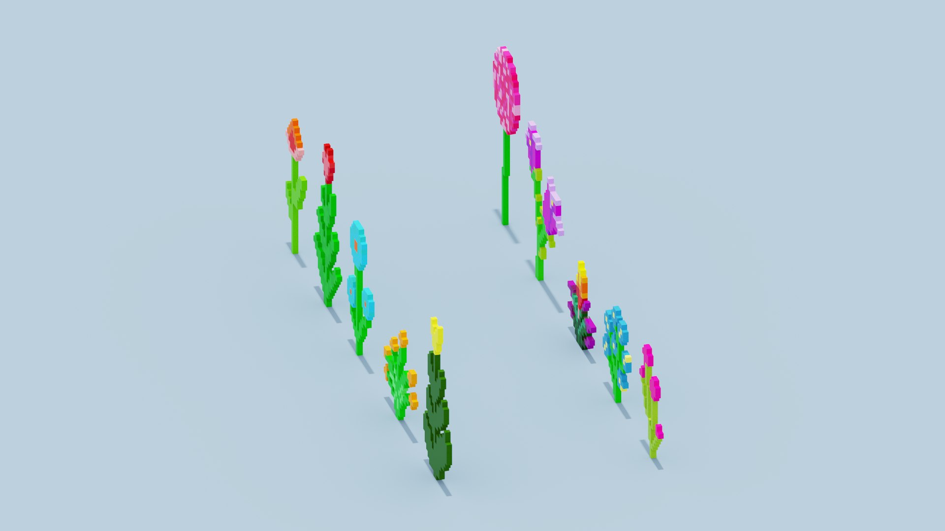 3D Minecraft Flowers - TurboSquid 2079847