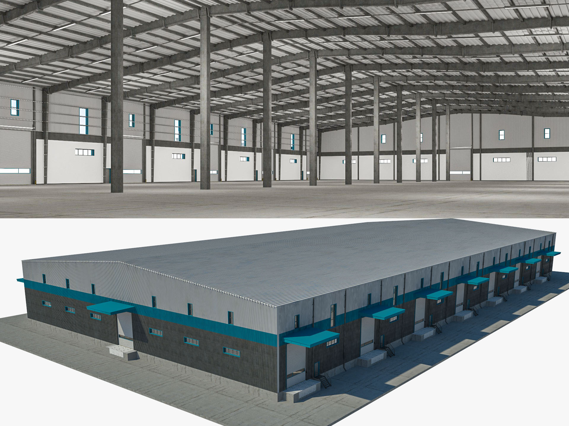 modelo 3d Modelo interior y exterior del almacén 9 - TurboSquid 2072257