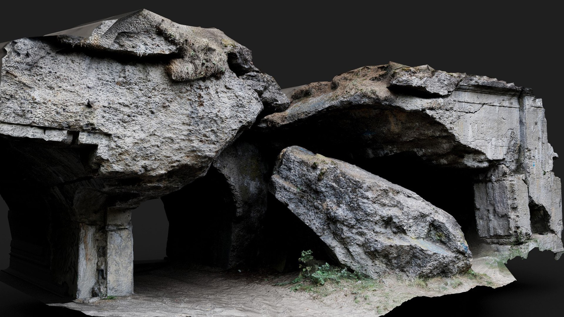 3D Destroyed Ww2 Bunker Front Wall Concrete Part2 Photogrammetry ...