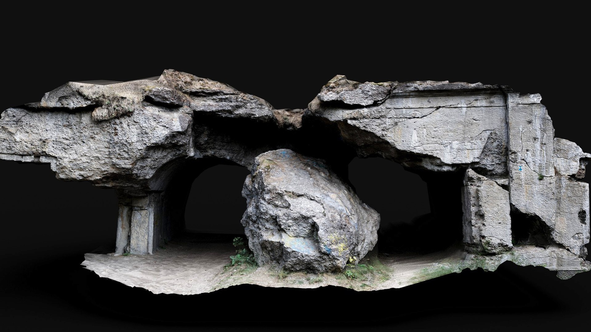 3D Destroyed Ww2 Bunker Front Wall Concrete Part2 Photogrammetry ...