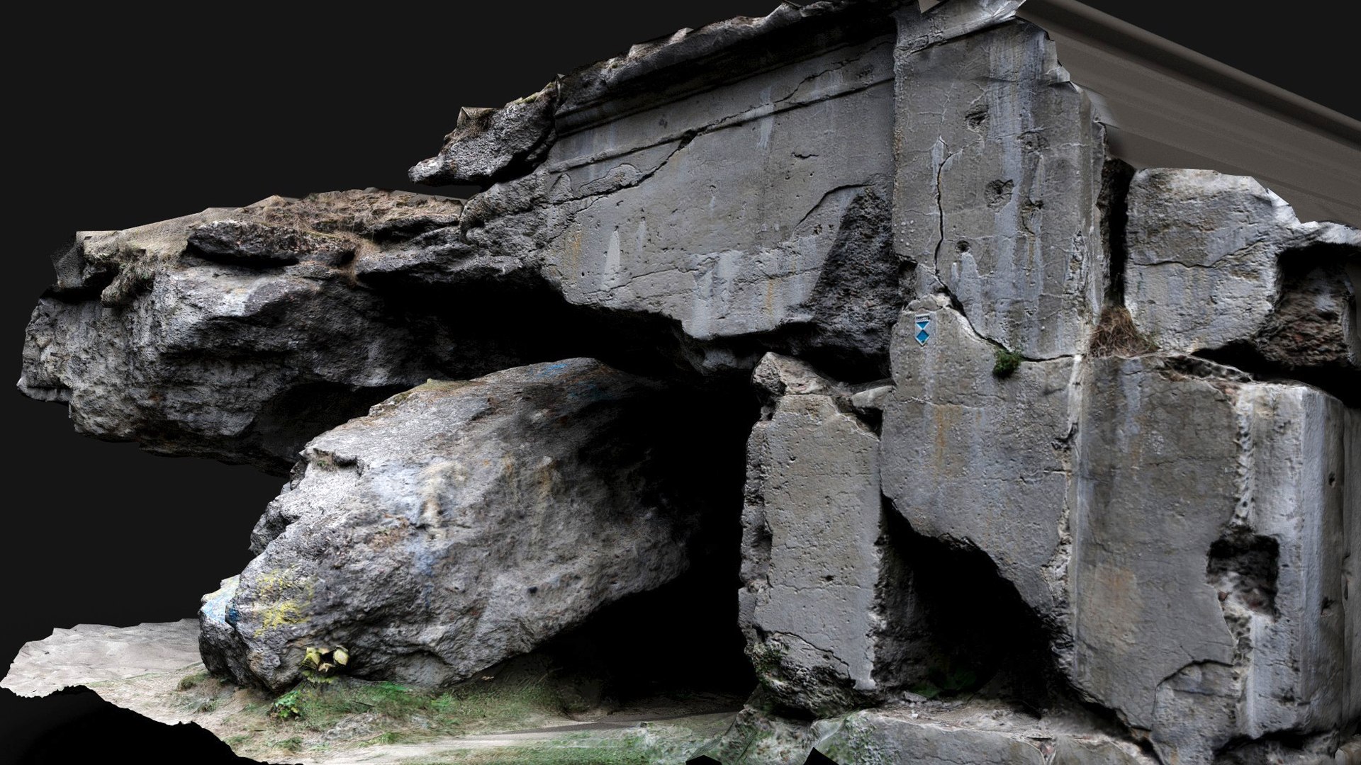 3D Destroyed Ww2 Bunker Front Wall Concrete Part2 Photogrammetry ...