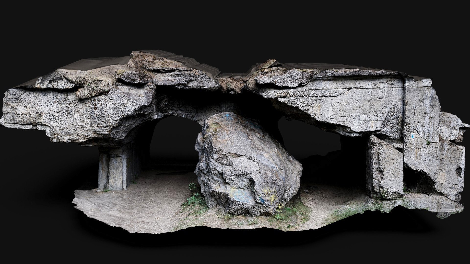 3D Destroyed Ww2 Bunker Front Wall Concrete Part2 Photogrammetry ...