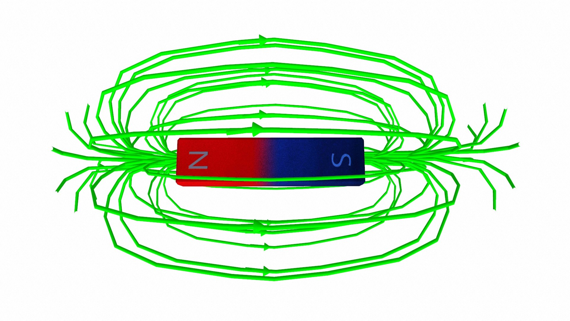 Magnetic Field Rectangle Bar Magnet 3D Model - TurboSquid 2355255