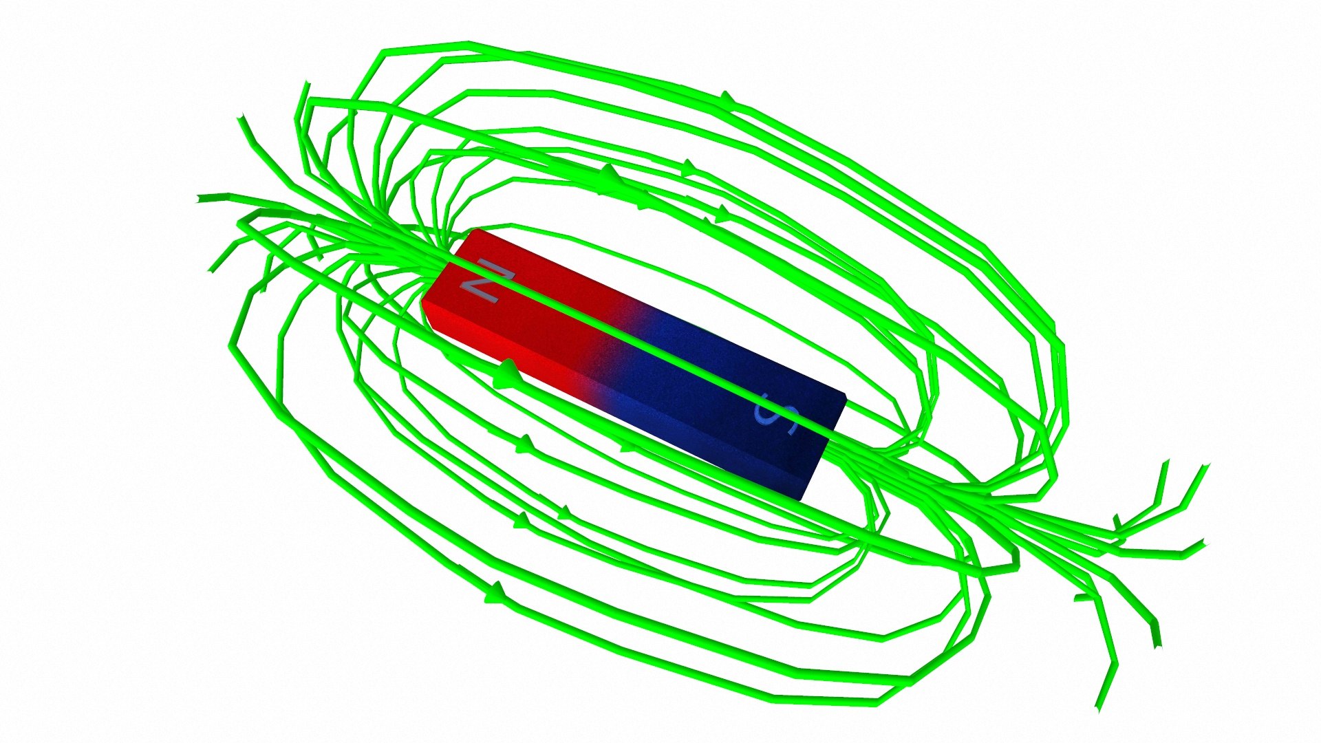 Magnetic Field Rectangle Bar Magnet 3D Model - TurboSquid 2355255