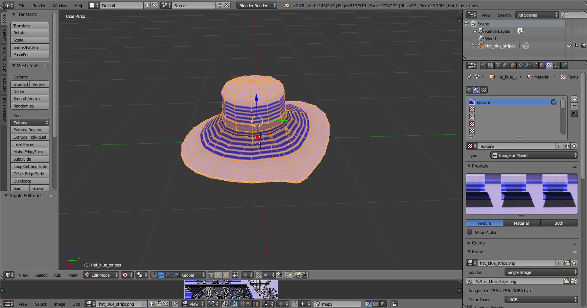 3d model hat modeled blender