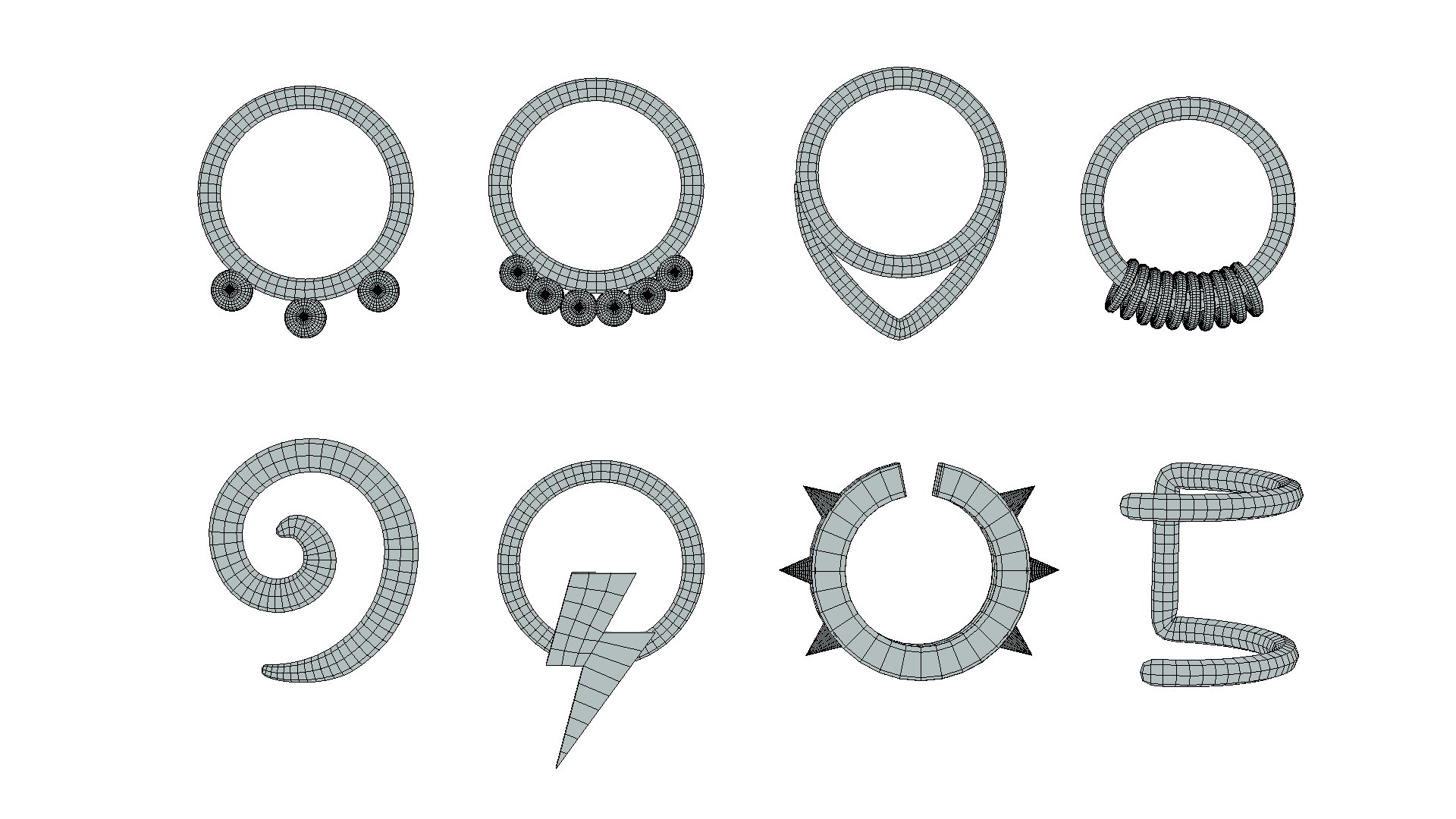 3D Piercing Mega Pack - 100 Pieces In 1 Model - TurboSquid 2132262