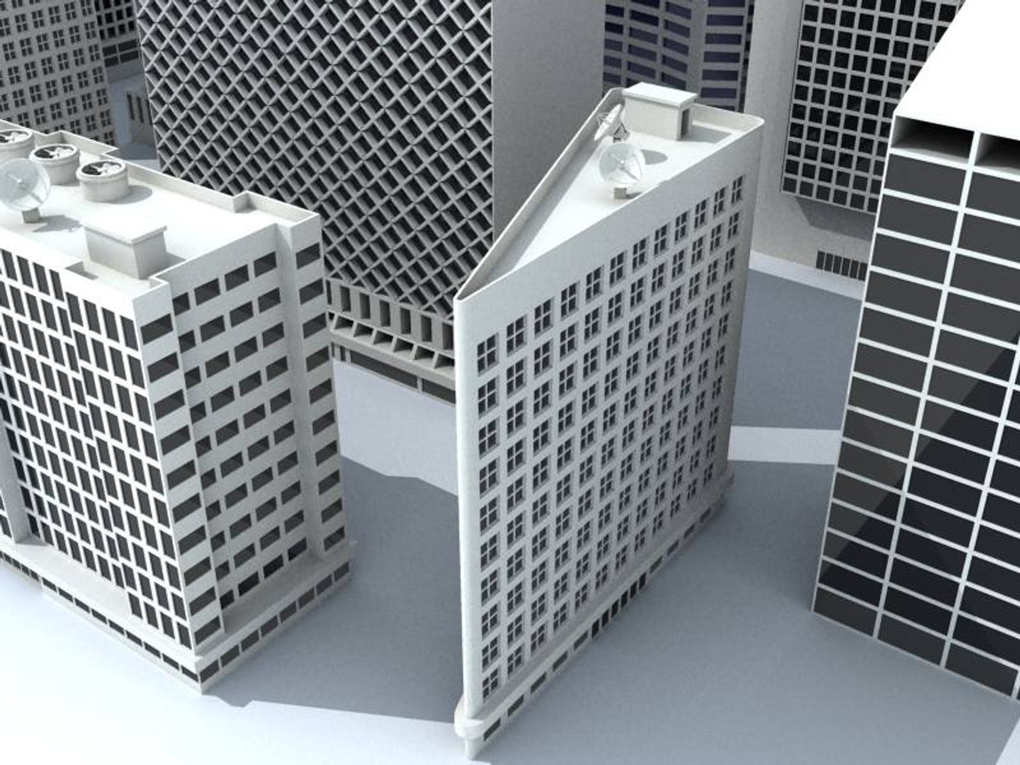 3d Model 15 Buildings Structure Skyscrapers