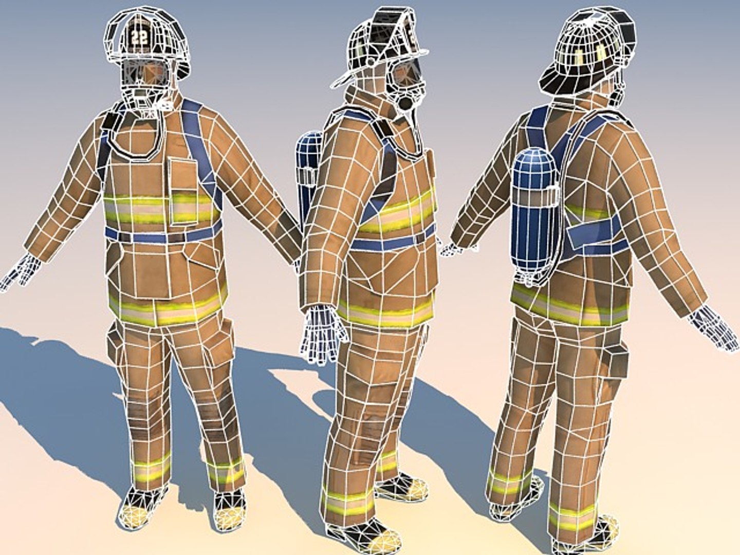 Fireman 01 3d Model