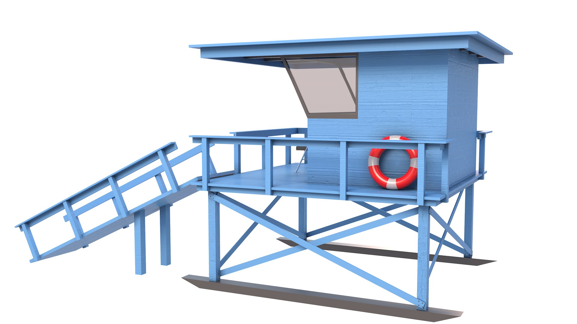 3D Lifeguard Station And Lifeguard Chair - TurboSquid 2096712