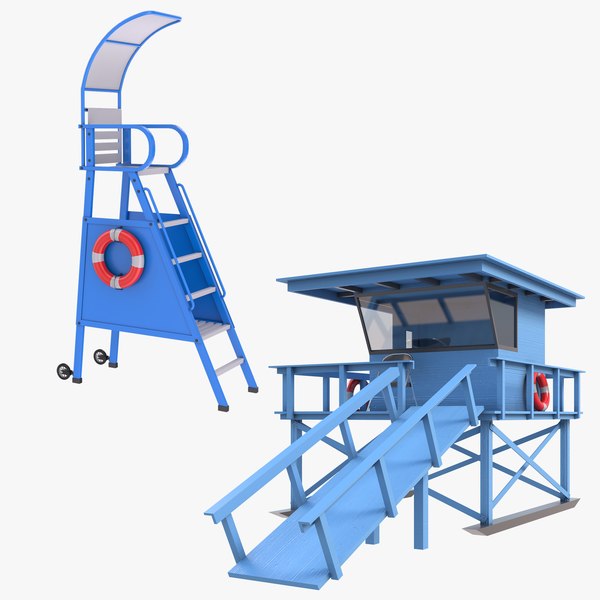 modelo 3d Lifeguard Station and Lifeguard Chair - TurboSquid 2096712