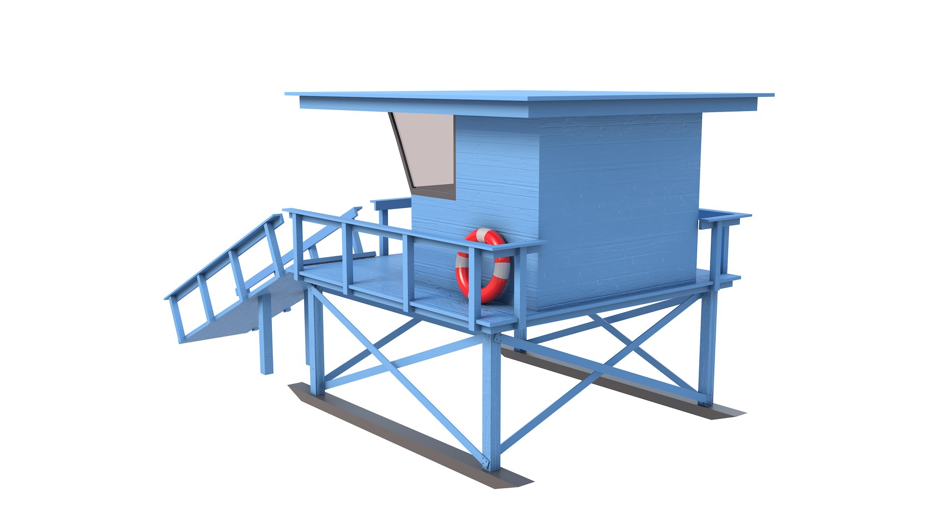 3D Lifeguard Station and Lifeguard Chair - TurboSquid 2096712