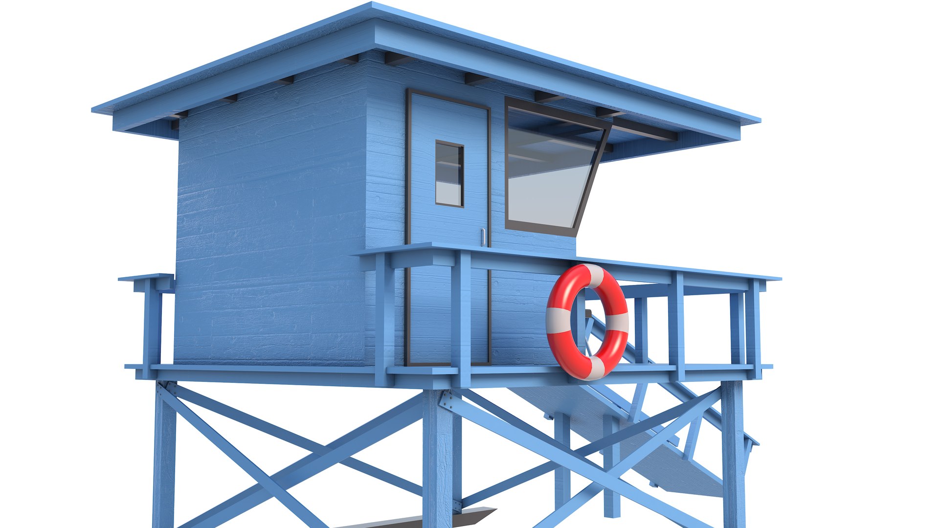 3D Lifeguard Station And Lifeguard Chair - TurboSquid 2096712