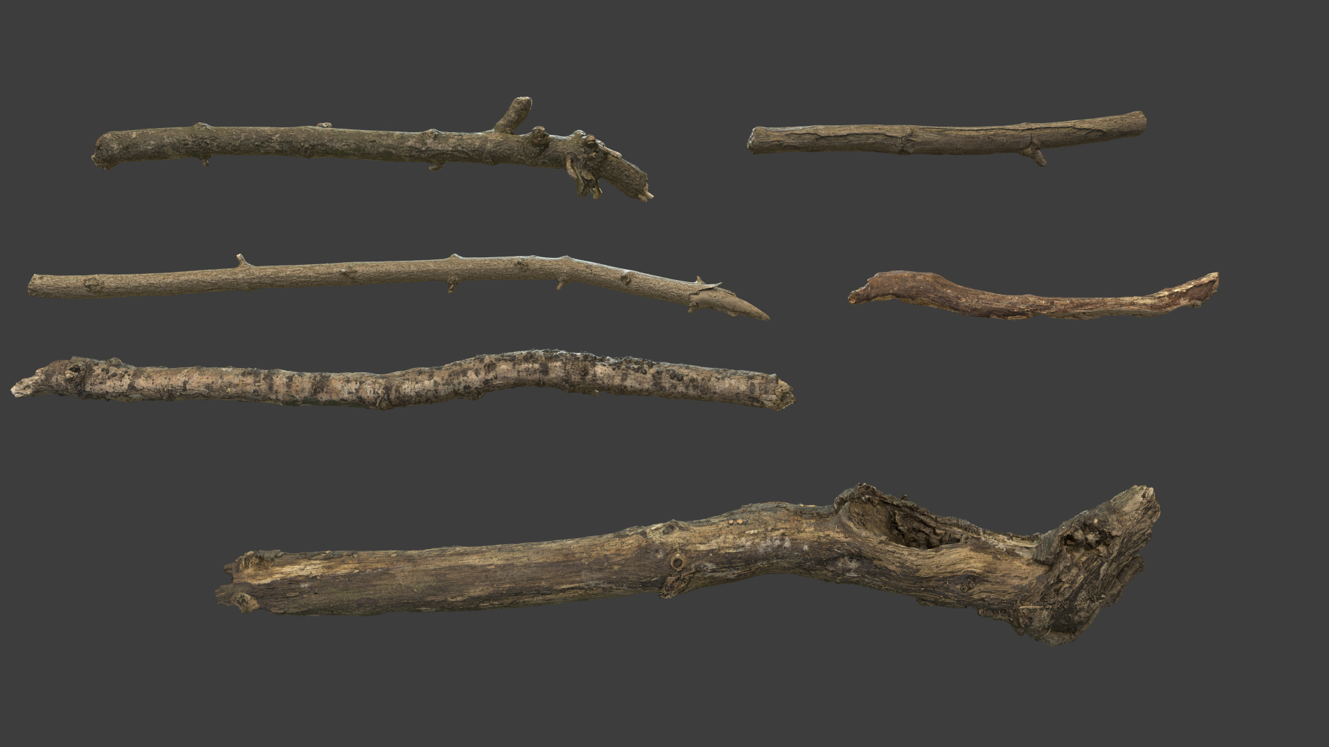 3D Photogrammetry Sticks Model - TurboSquid 1522271