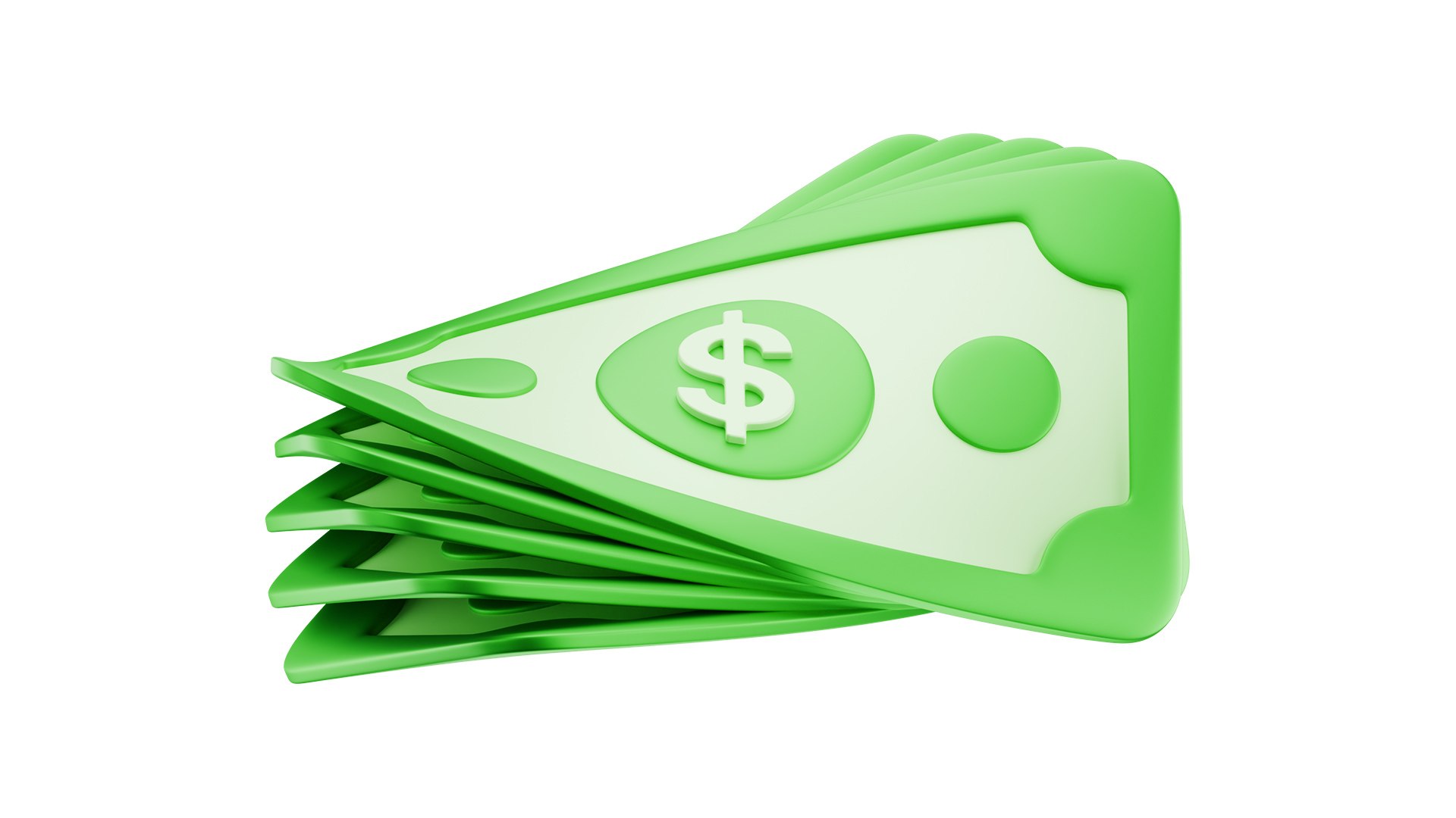 Banknote Dollar Fan Icon 3D Model - TurboSquid 2517908