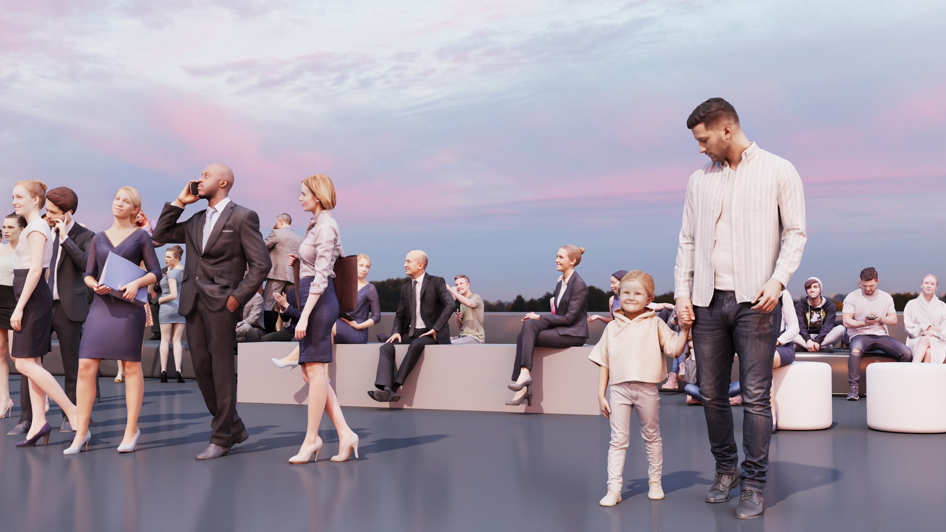 3D Leisure Crowd Model - TurboSquid 2291498