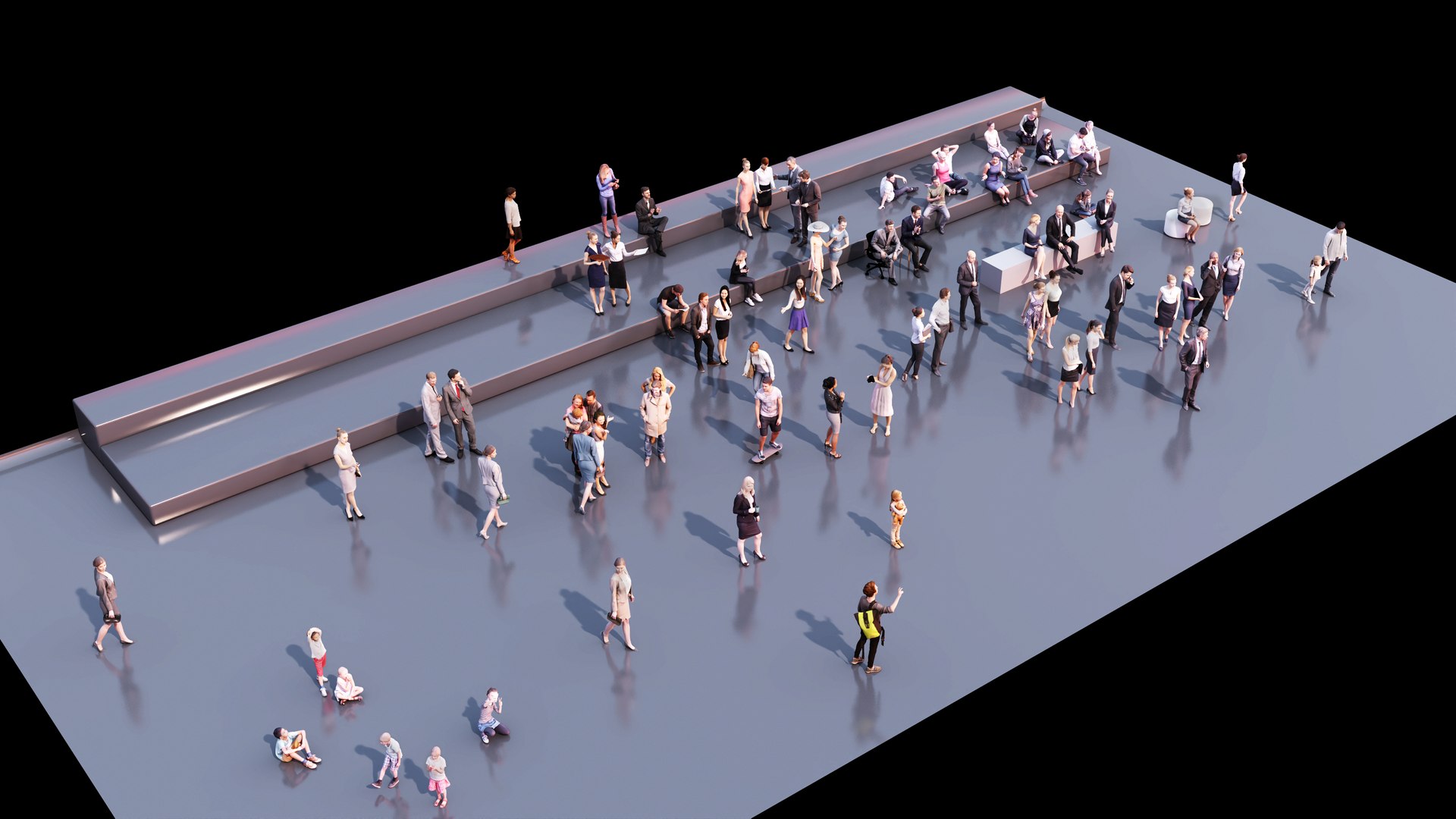 3D Leisure Crowd Model - TurboSquid 2291498