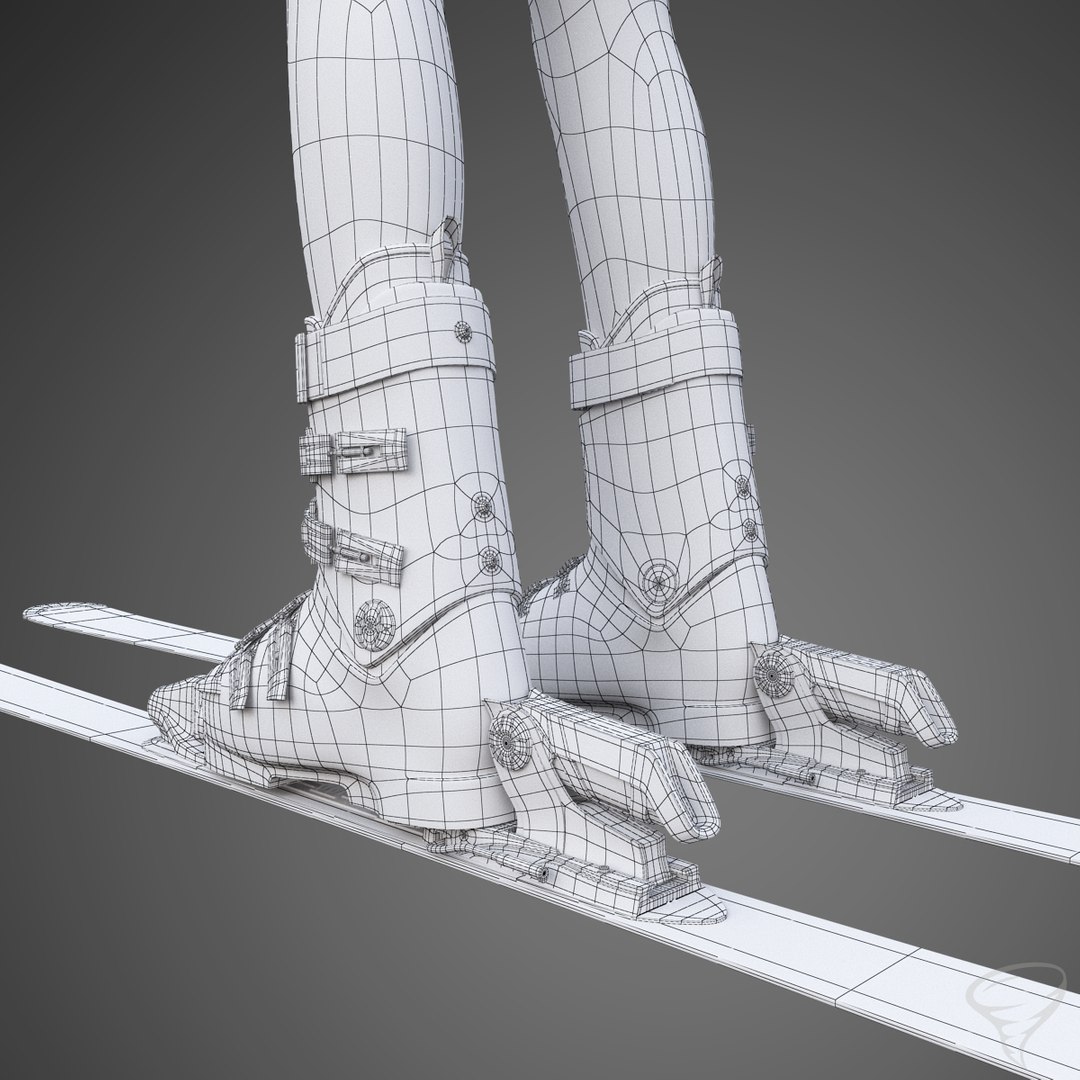 3d Model Alpine Skiing Player