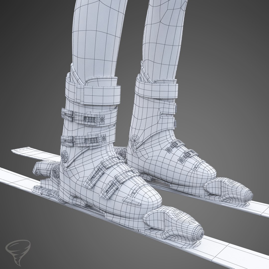 3d Model Alpine Skiing Player
