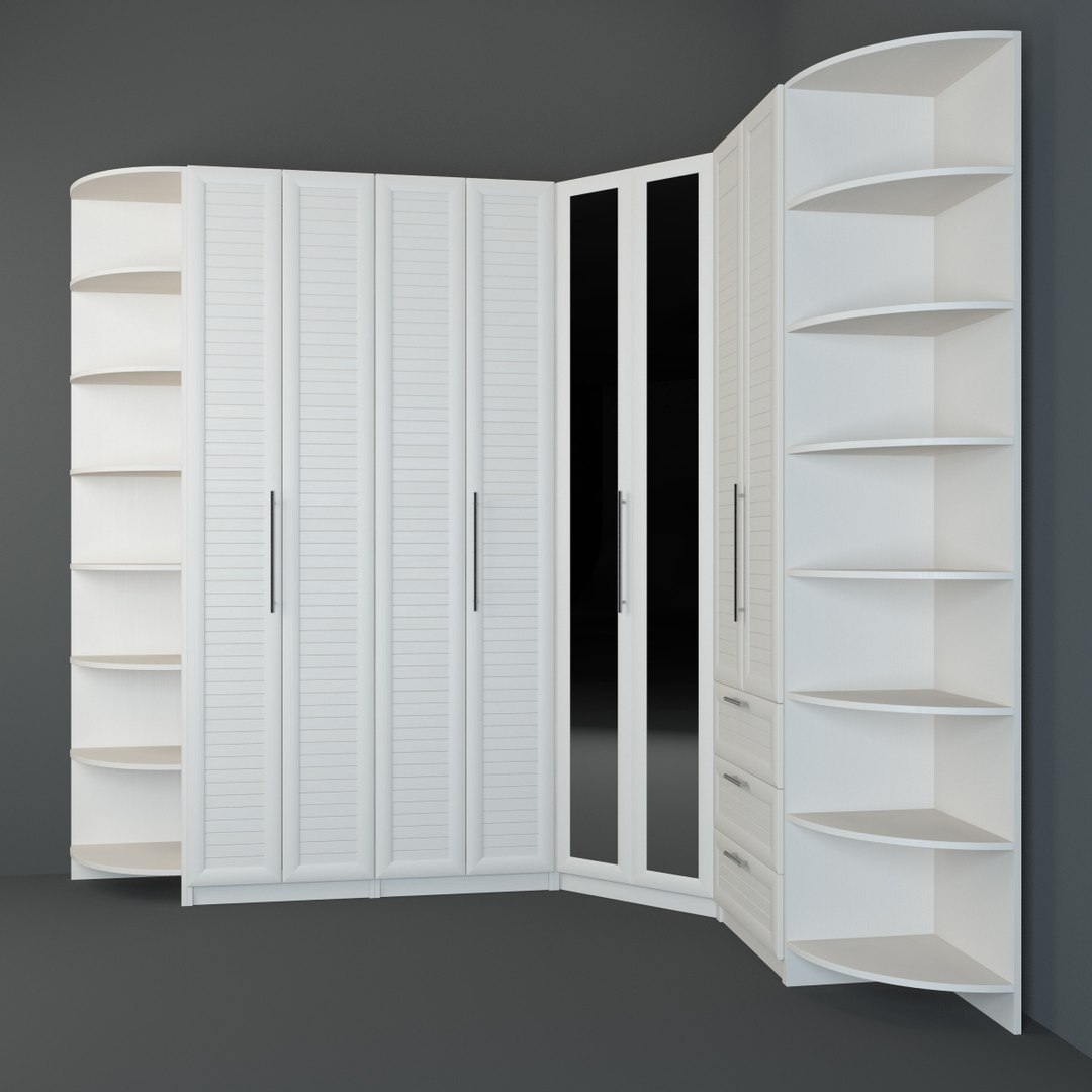 3d Model Angular Wall Unit