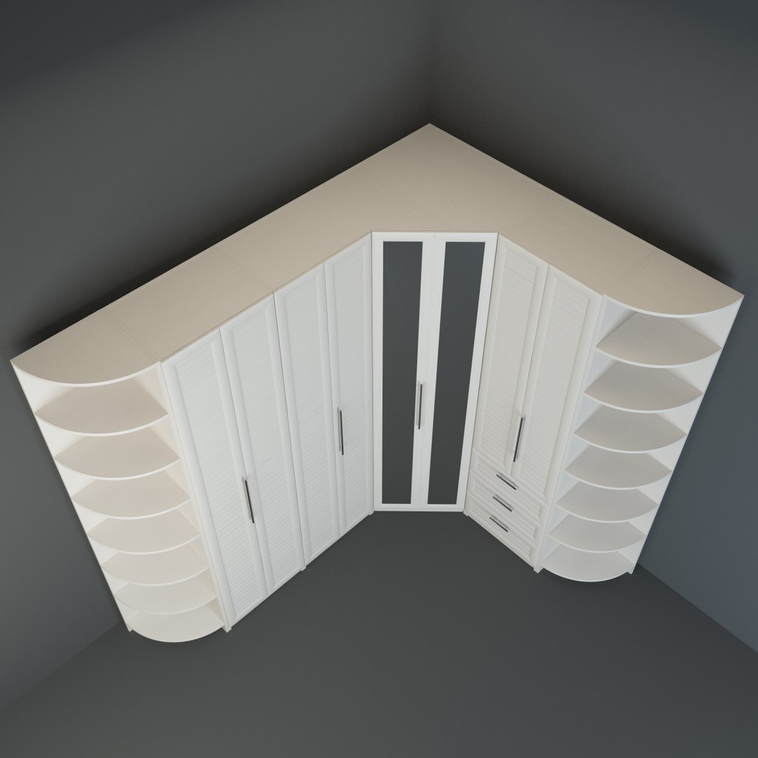 3d Model Angular Wall Unit