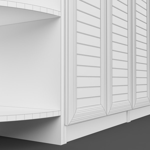 3d model angular wall unit
