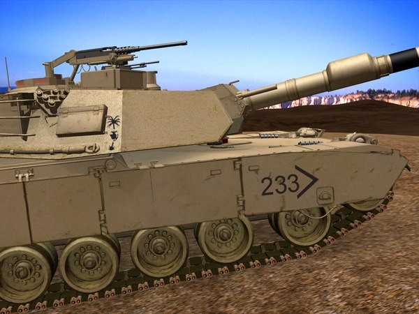 3dsmax m1 abrams rigged extra