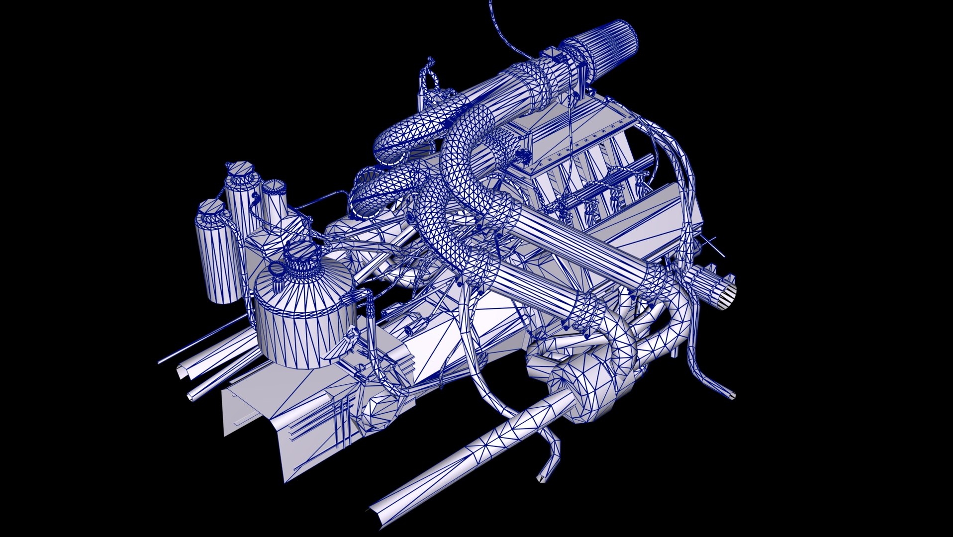 3D 7L Twin Turbo Winsdor V8 Low-poly Engine Model - TurboSquid 2471440