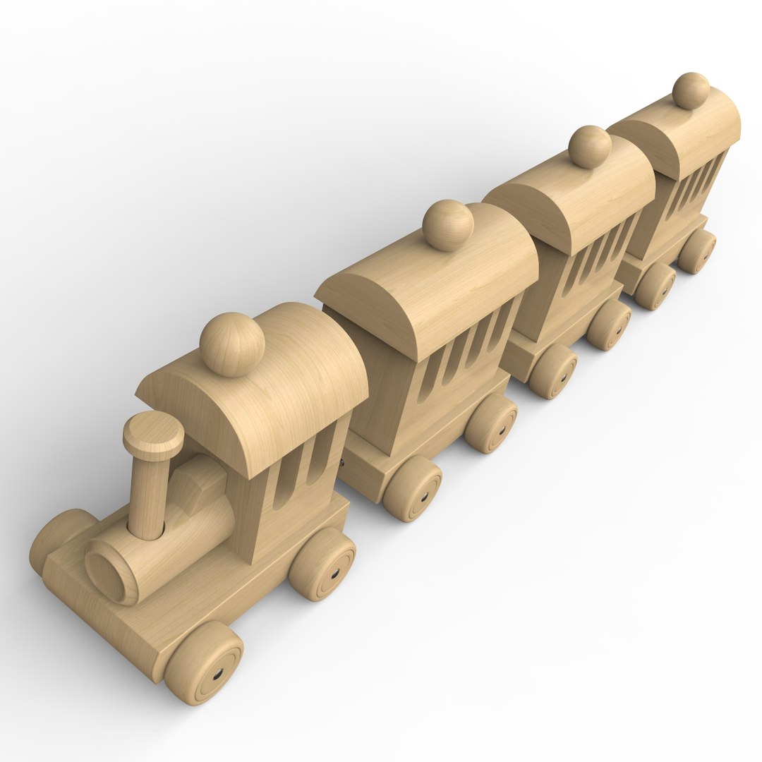 3D wooden train toy model - TurboSquid 1202579