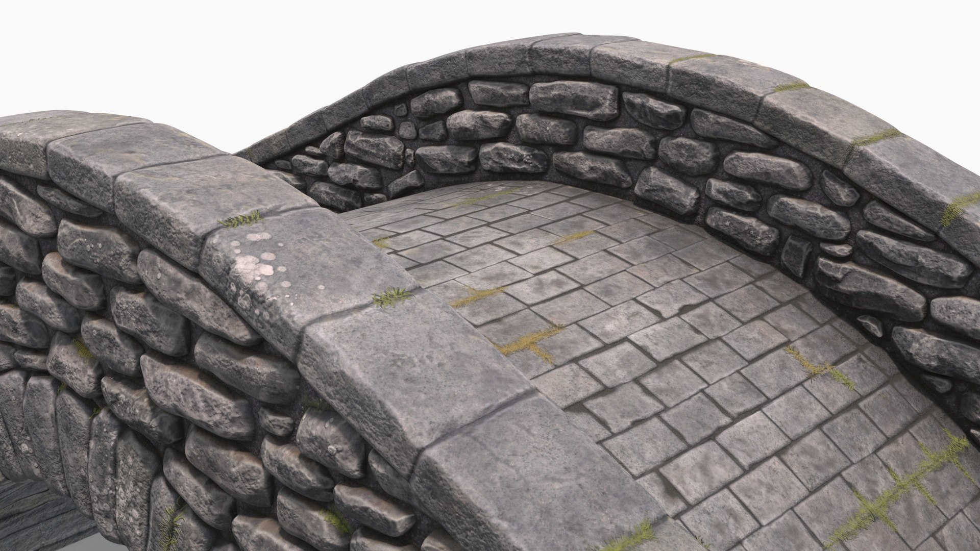 3D Small Stone Arch Bridge Gray - TurboSquid 2259052