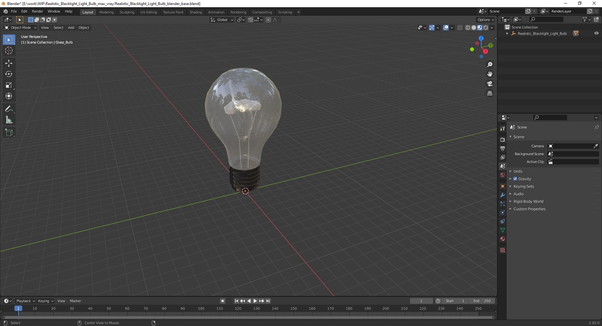 3D Realistic Blacklight Light Bulb - TurboSquid 2237017