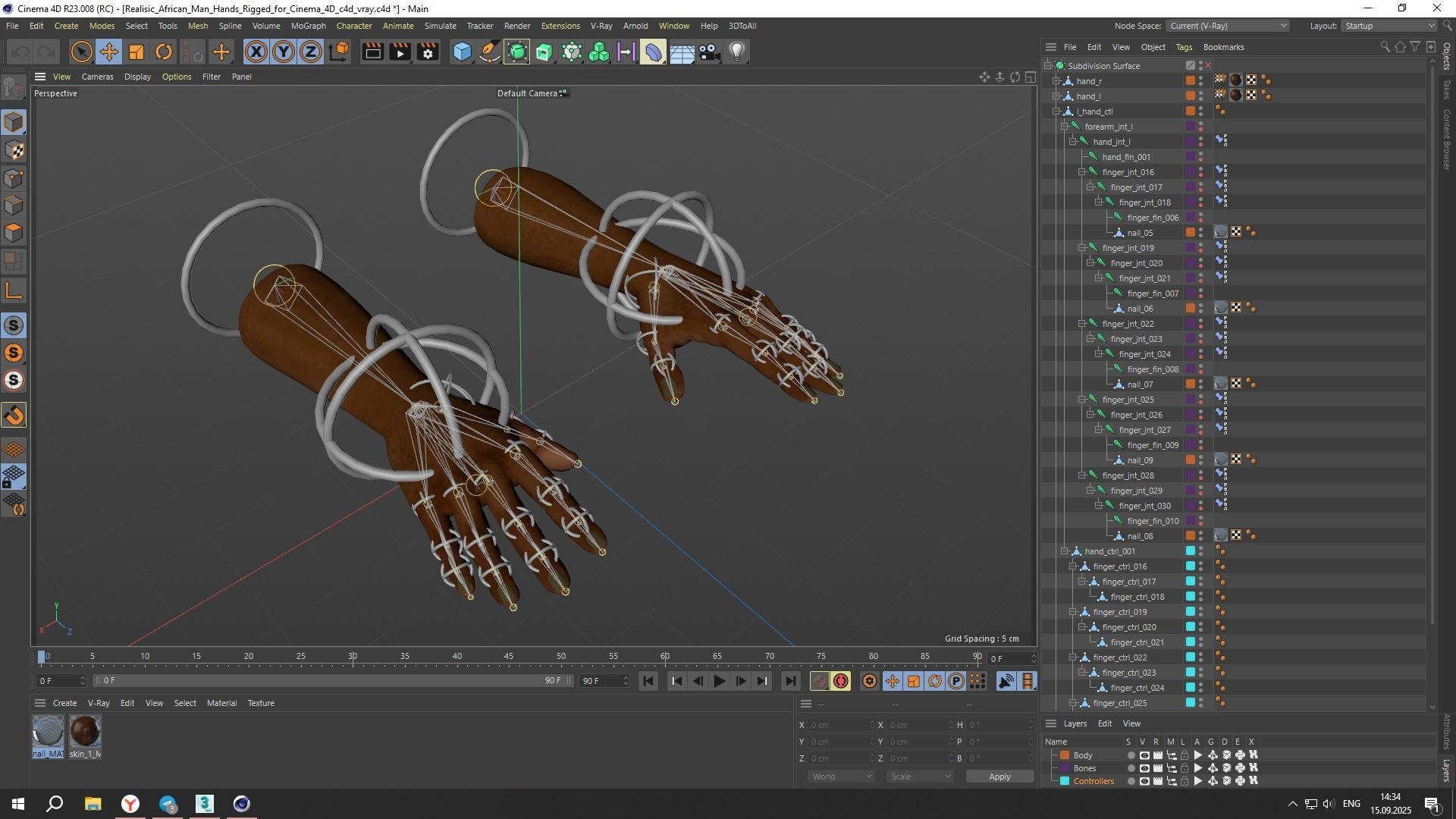 3D Rigged Afro American Man And Baby Hands Collection For Cinema 4D ...