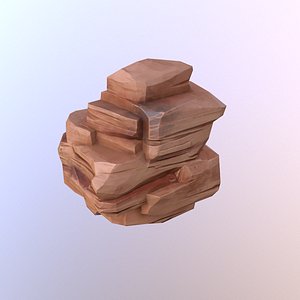 big red desert rock 3d obj