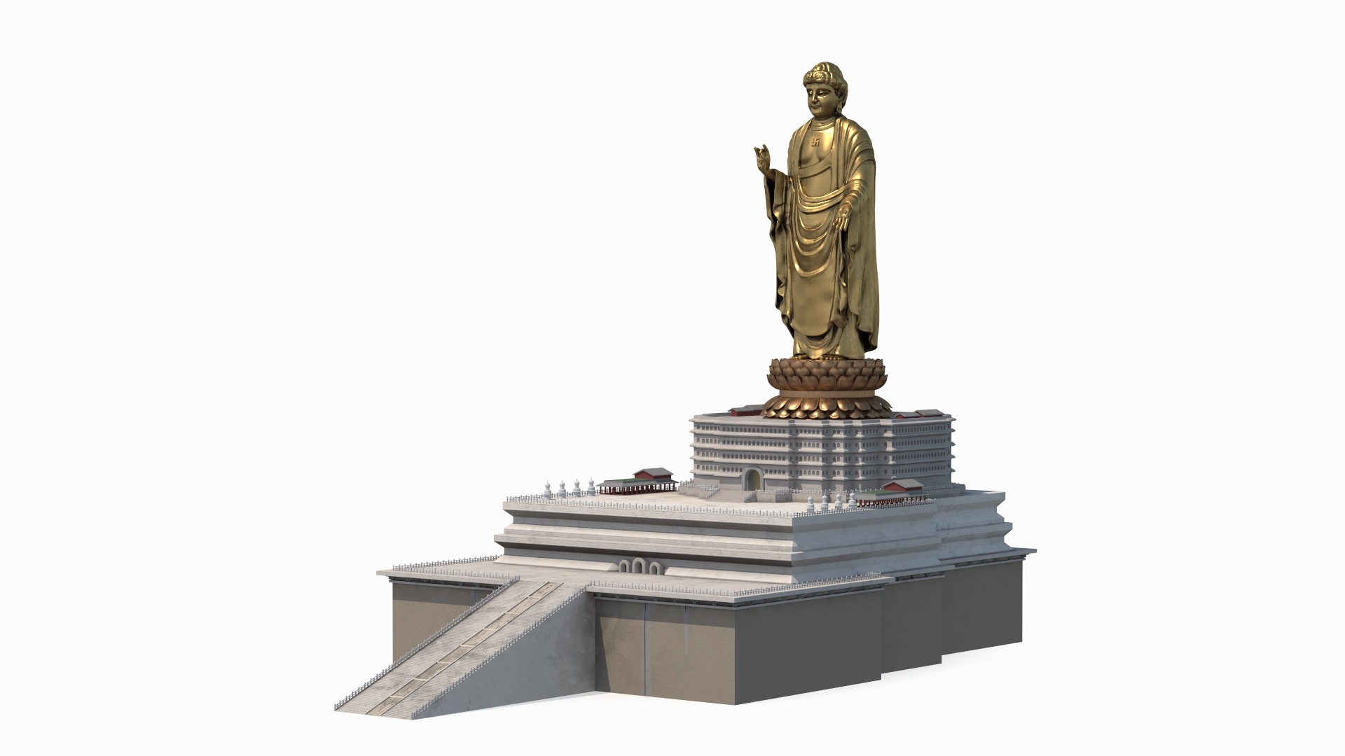 Spring Temple Buddha 3D Model - TurboSquid 2208802