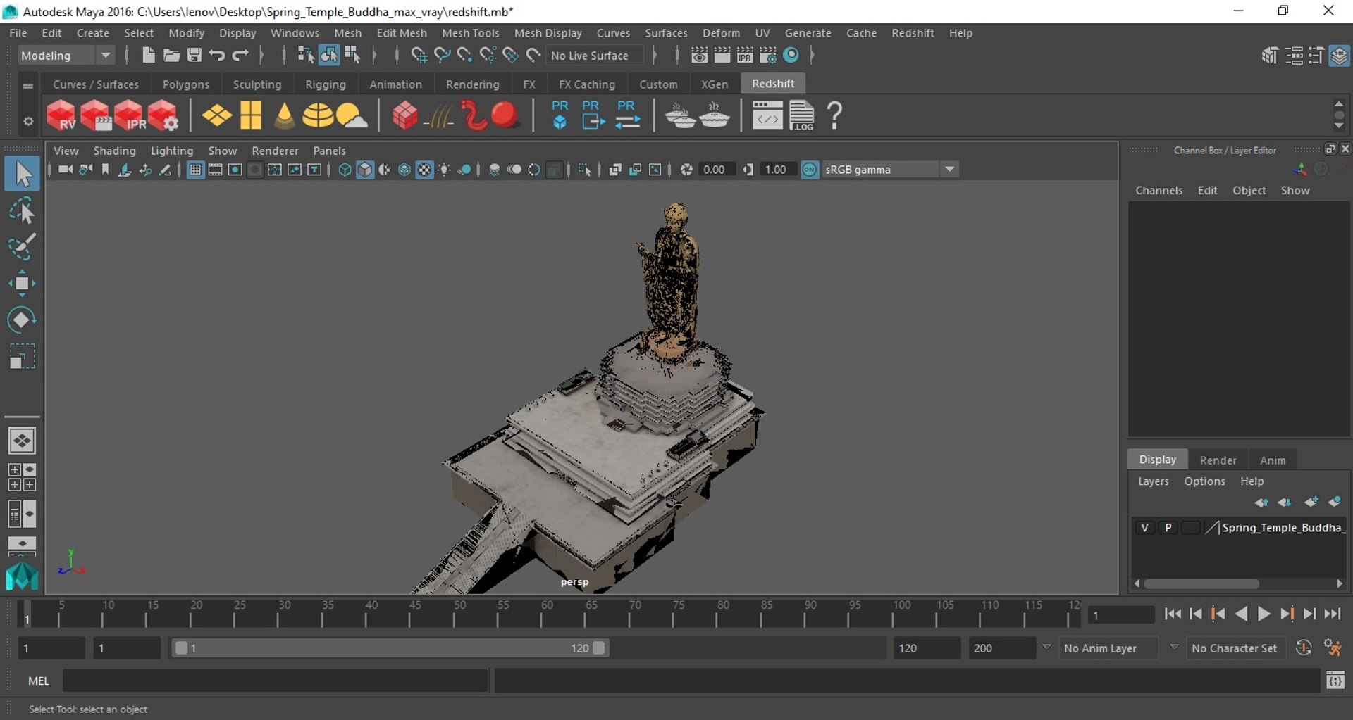 Spring Temple Buddha 3D Model - TurboSquid 2208802