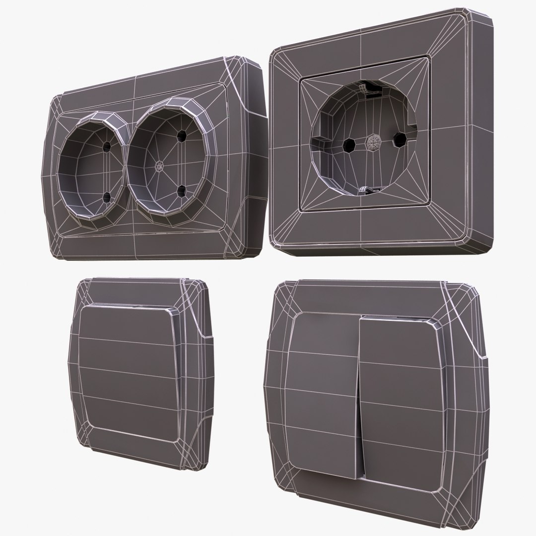 3d Model Light Switches Electrical Outlets