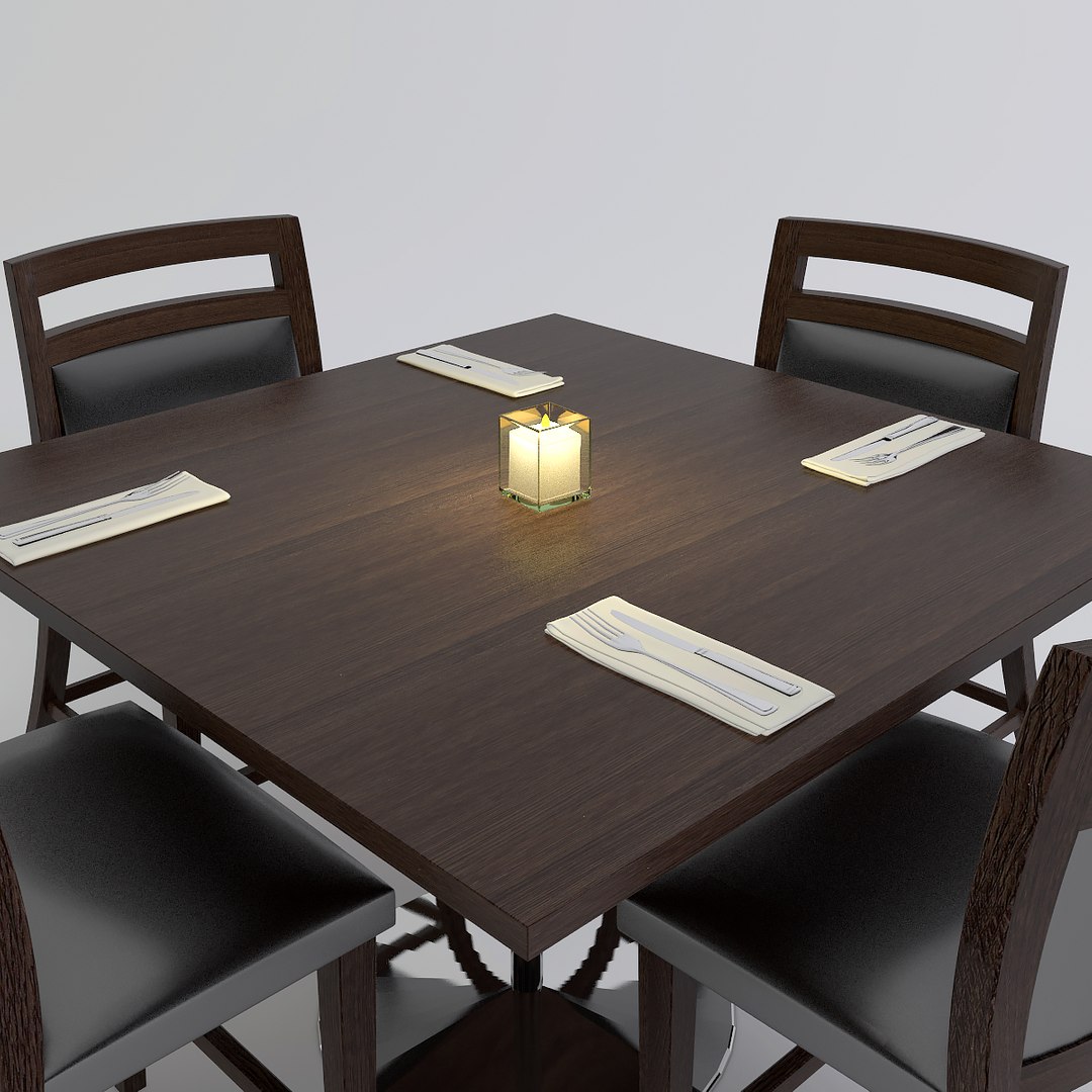 Restaurant Table 3d Model