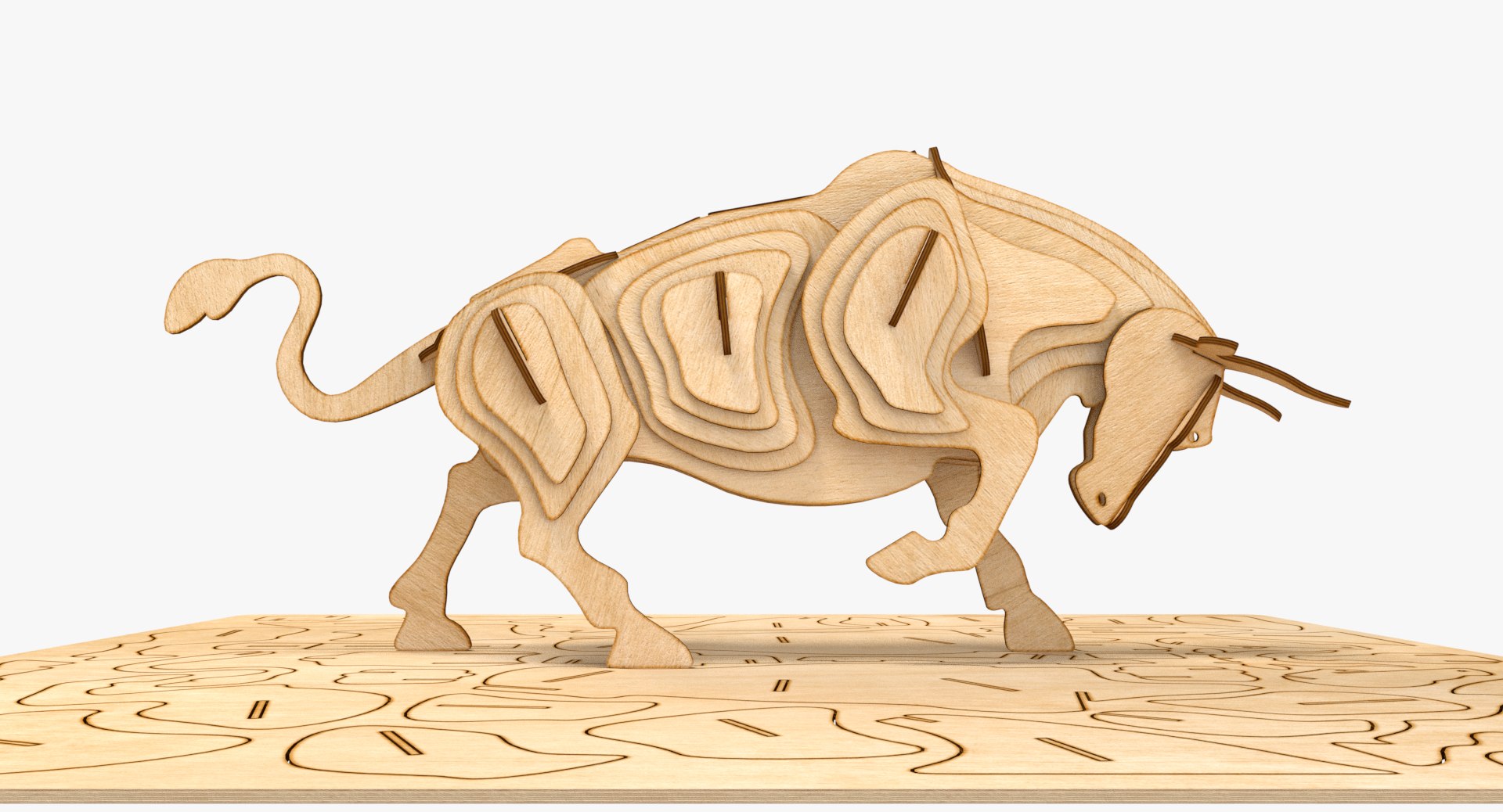 Bull Laser Cut Model - TurboSquid 1295851