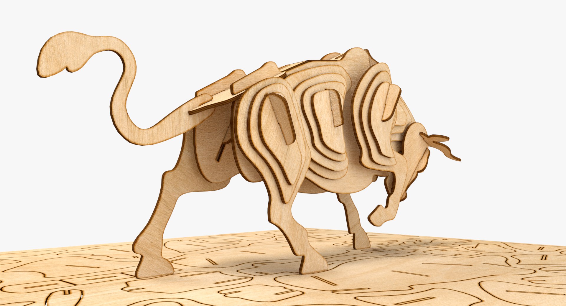 Bull Laser Cut Model - TurboSquid 1295851