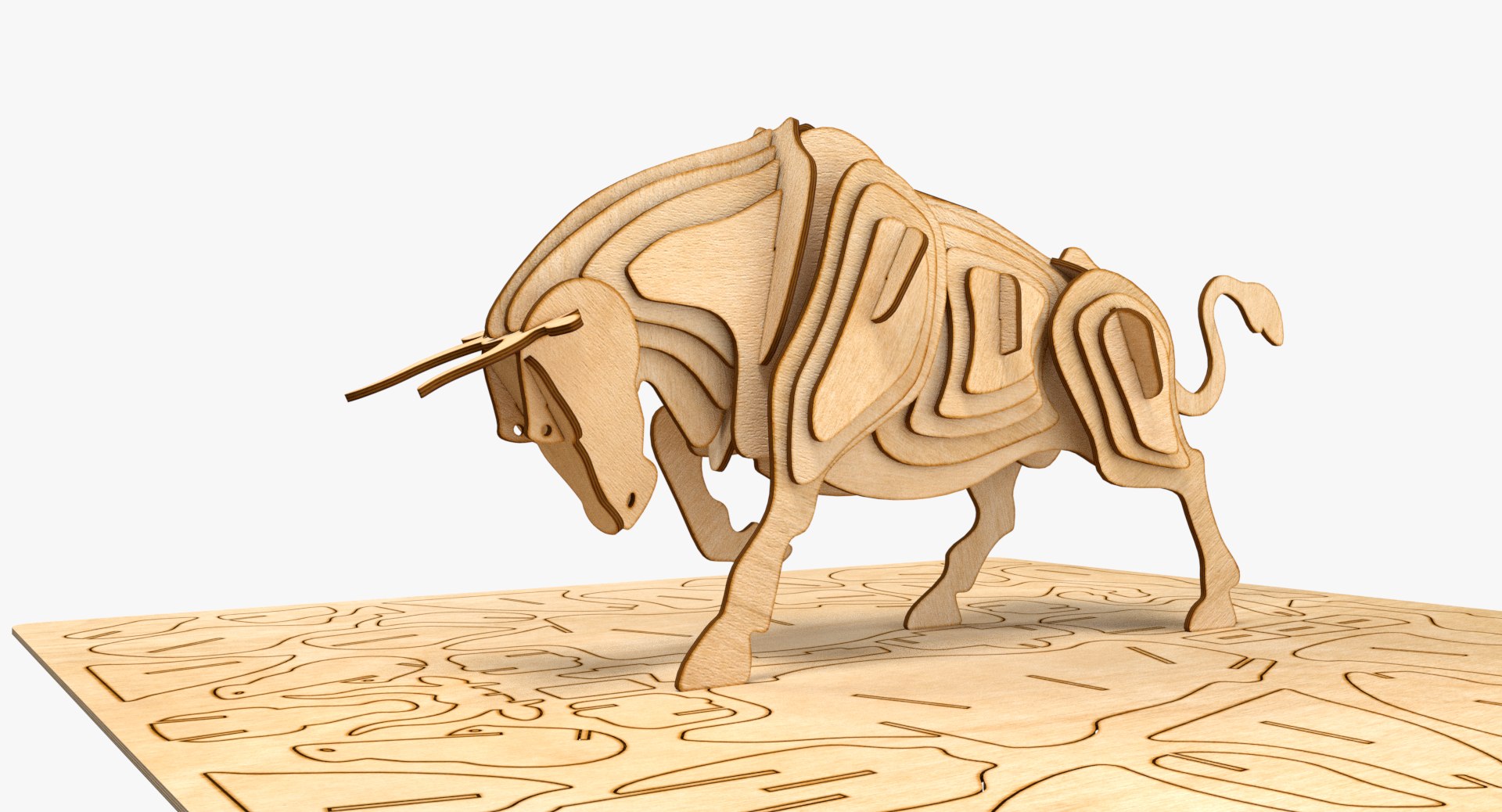 Bull Laser Cut Model - TurboSquid 1295851