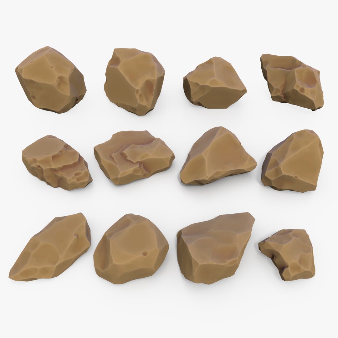 3D Stylized Desert Yellow Rock Collection model - TurboSquid 2156353