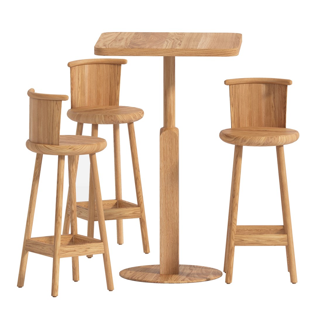 Stools and Round table By Karl Andersson set 2 3D - TurboSquid 2096091