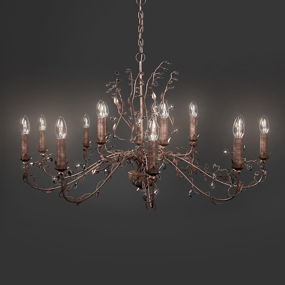 3D model Antique Bronze Chandelier - TurboSquid 1837715