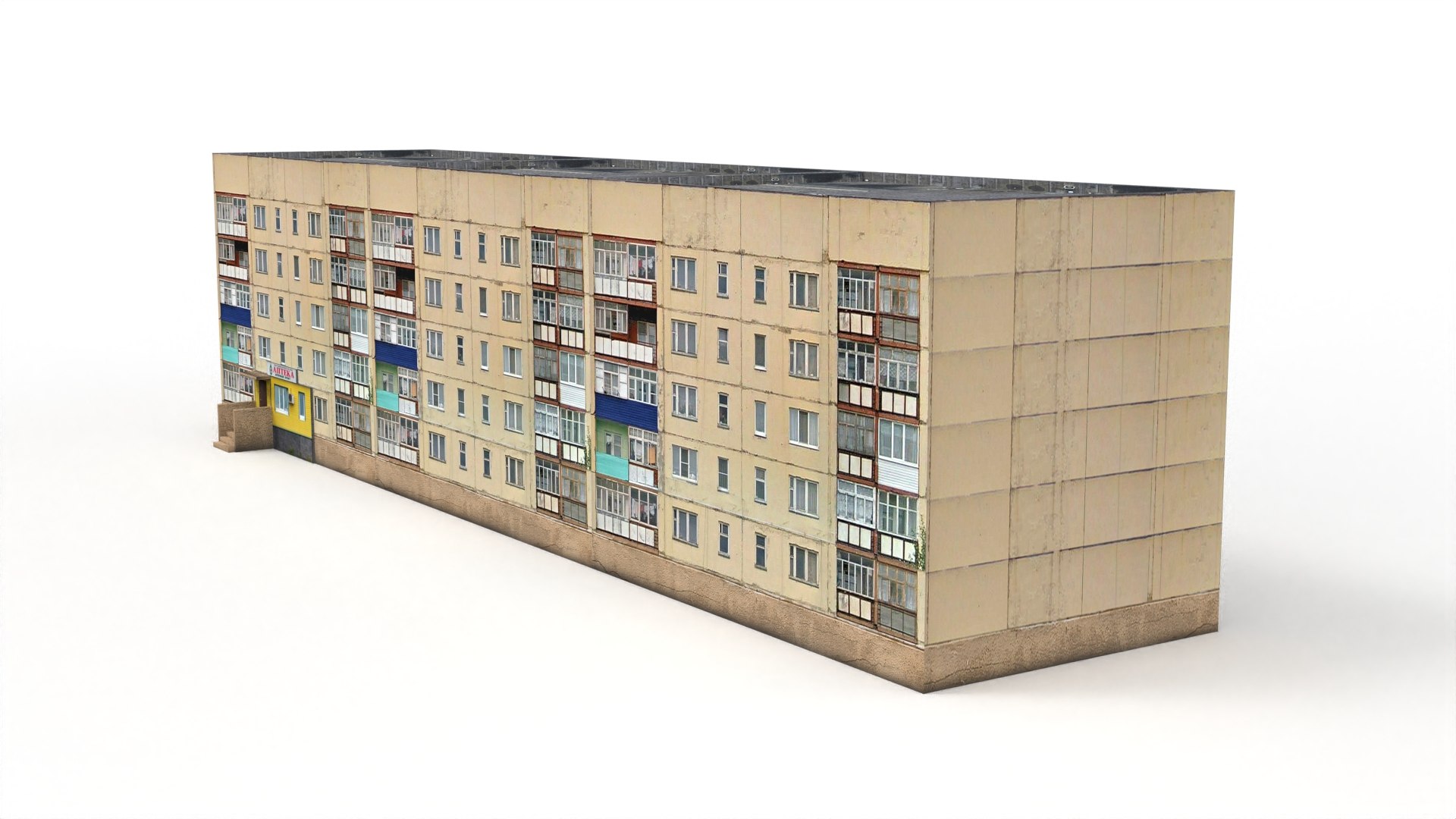 3D Five-storey Residential Building Model - TurboSquid 1814412