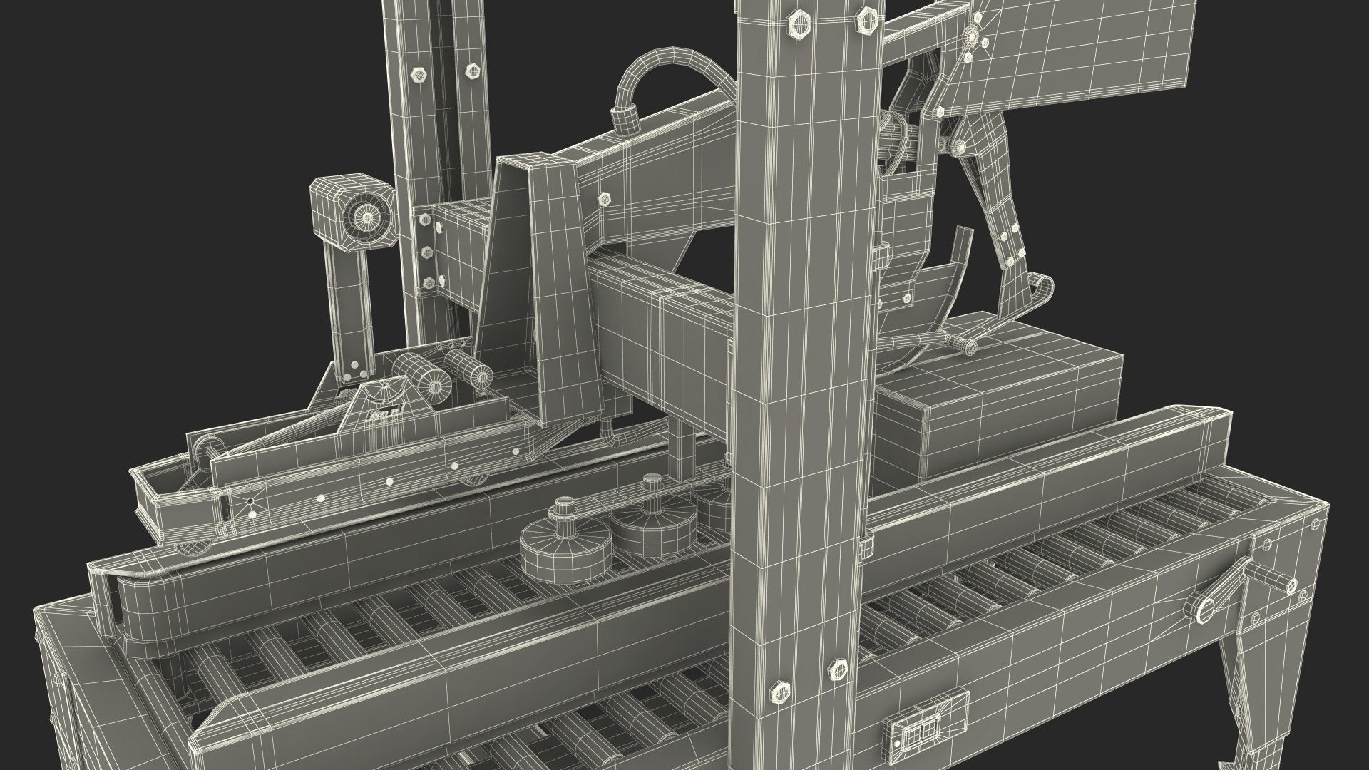 Auto Carton Packing Machine Yellow Rigged 3D model - TurboSquid 2093471