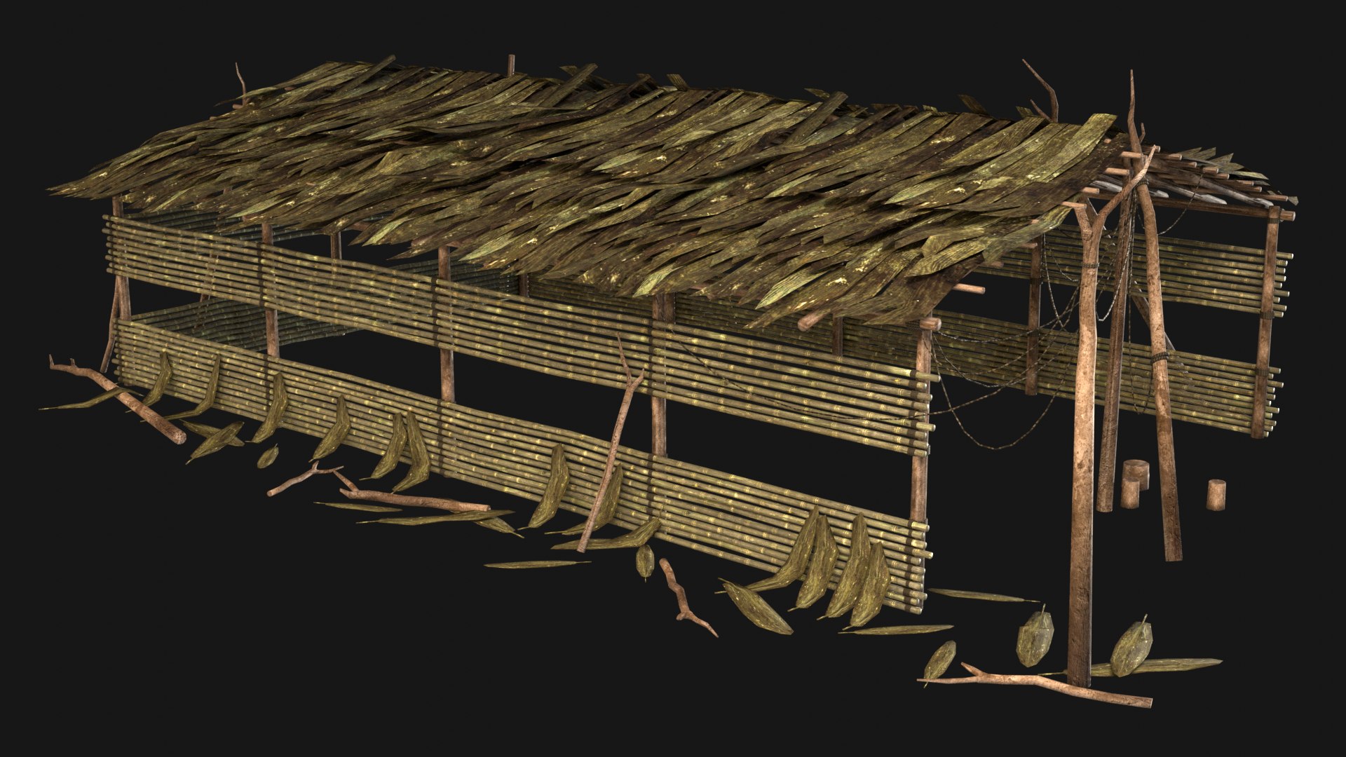 3D JUNGLE SWAMP HOUSE BUILDING COTTAGE HUT AAA COLLECTION Model ...