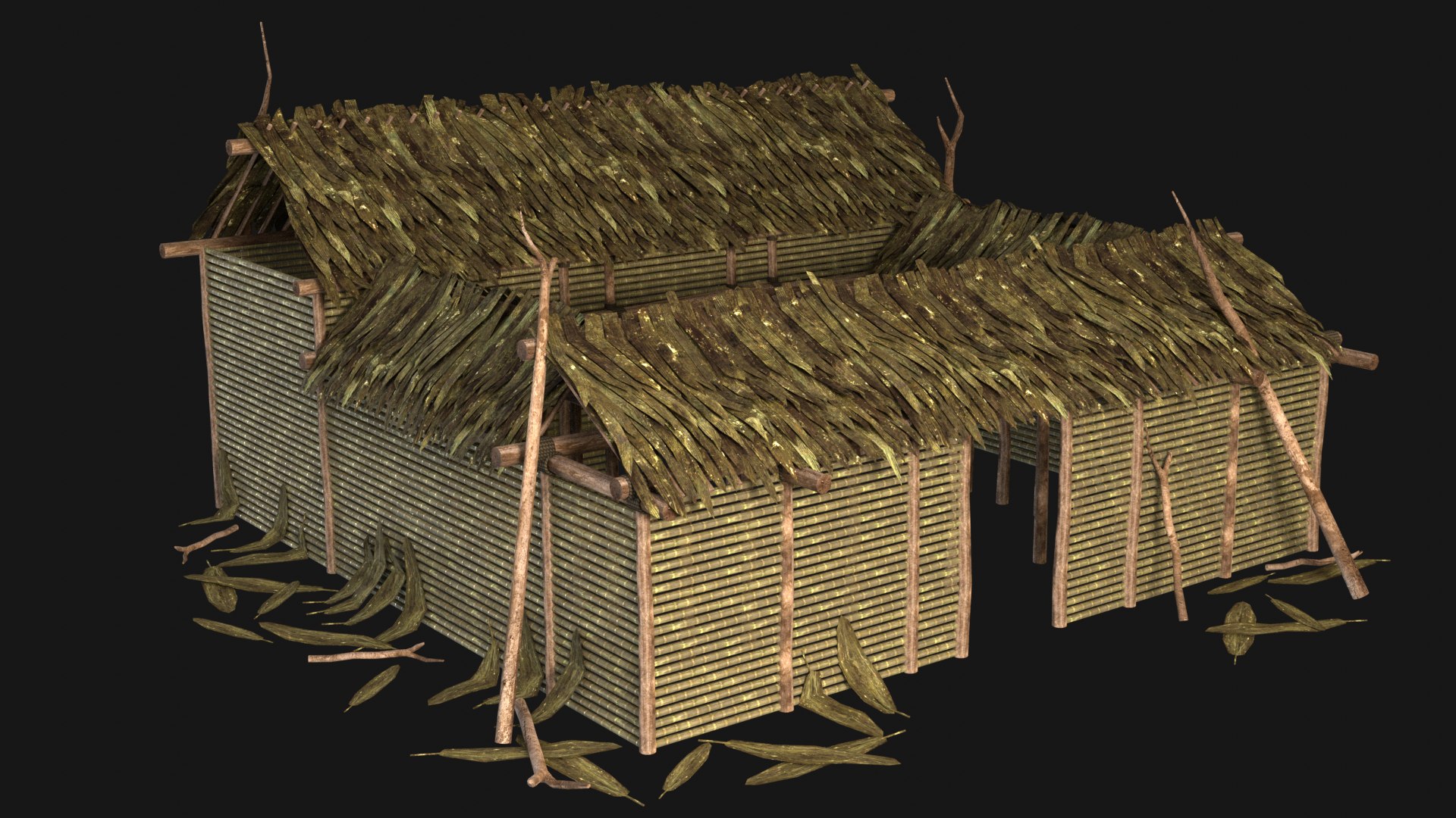 3D JUNGLE SWAMP HOUSE BUILDING COTTAGE HUT AAA COLLECTION Model ...