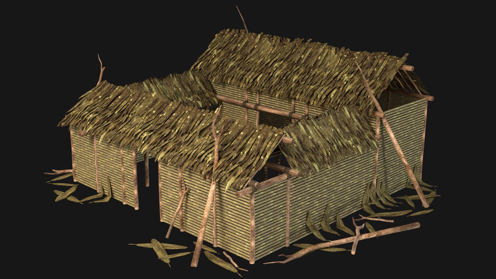 3D JUNGLE SWAMP HOUSE BUILDING COTTAGE HUT AAA COLLECTION Model ...